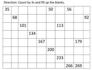 Skip Counting by 3 Worksheets | PDF Printable | Kindergarten | Class 1
