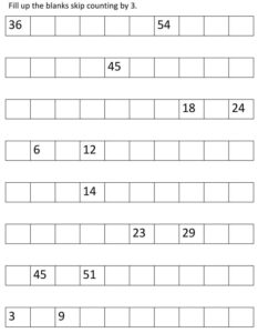 Skip Counting by 3 Worksheets | PDF Printable | Kindergarten | Class 1